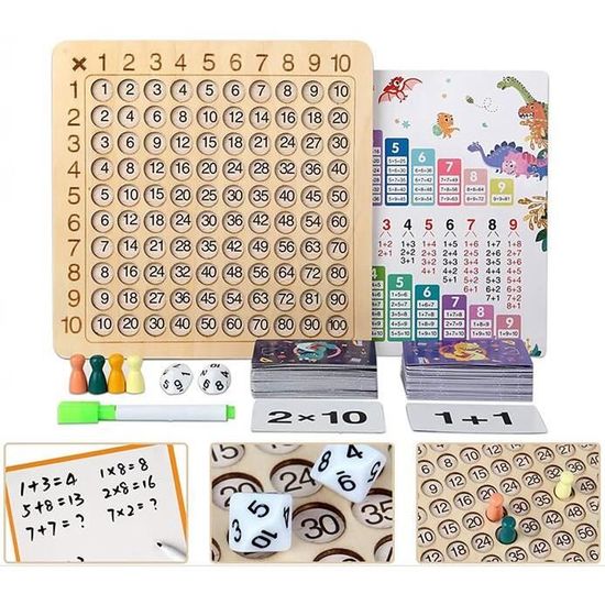 Table de Multiplication - Montessori - Jouet en Bois - 2 en 1 ...