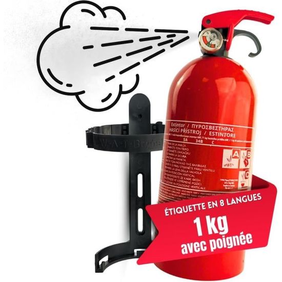 Extincteur Abc, 1Kg | Extincteurs Incendie À Poudre Pour Voiture, Maison, Bateau, Camping Car ...