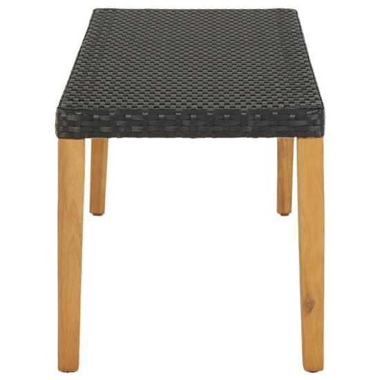 Banc de jardin - PWSHYMI - L-12378 - Résine tressée - Bois d'acacia - 80 cm - Noir - Cdiscount ...