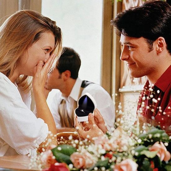 Lot De 2 Boîtes À Bagues Avec Lumière Led - Blanc - En Velours ...