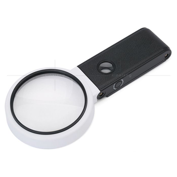 Grande loupe 4.35in 3.5X 25X avec lumière et Support, loupe Lumineuse ...