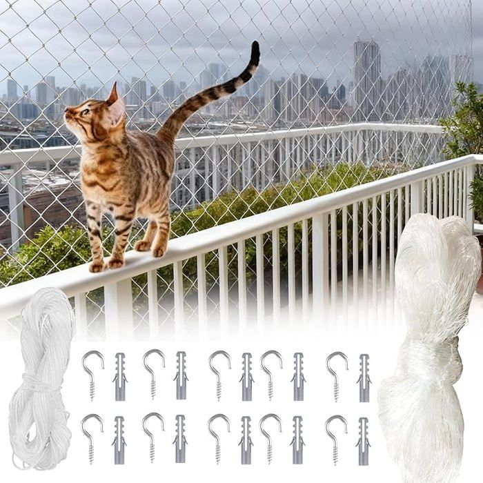 Filet Chat Balcon,10x3m Filet Balcon Chat,Filets Anti Oiseaux,Filets ...