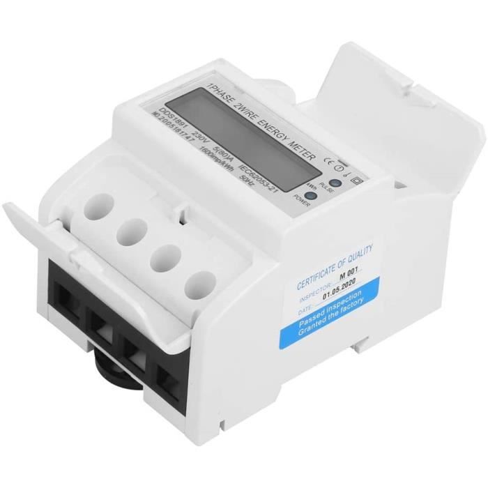 Compteur électrique, compteur d'énergie monophasé à deux fils, grand ...
