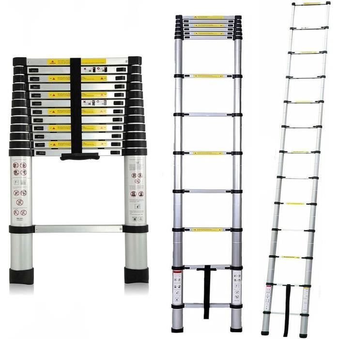 Échelle Télescopique De 3,8M - Échelle De Loft Télescopique Élevée ...