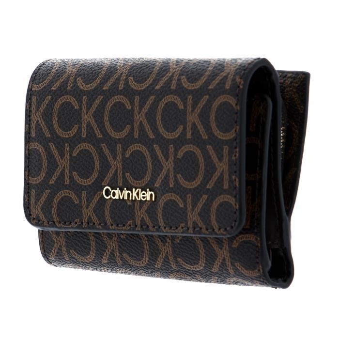Calvin Klein Ck Must Trifold Sm Mono Wallet Brown Mono [154410] Porte