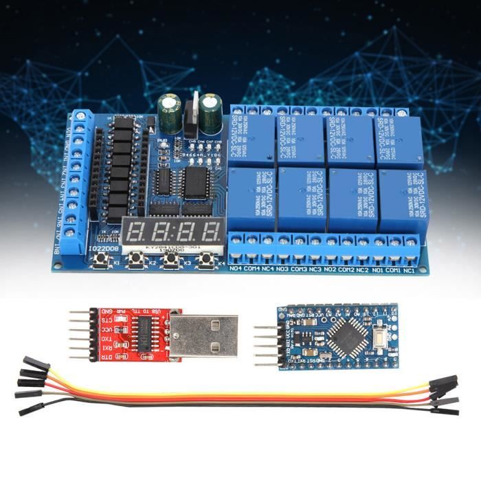 Cikonielf carte de relais Pro Mini PLC DC 12V 8 canaux Pro Mini PLC ...