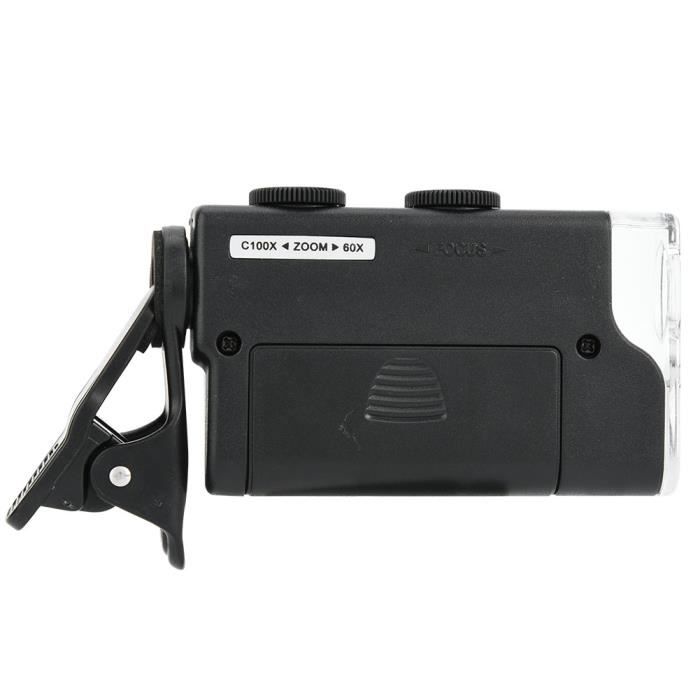 Microscope Universel Pour Téléphone Portable Zoom 60~100X Avec Led Et ...