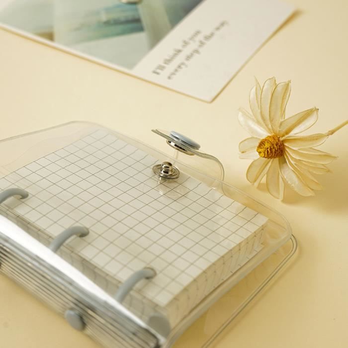 EJ.life Mini Classeur Transparent 3 Anneaux avec Pochettes et Feuilles ...