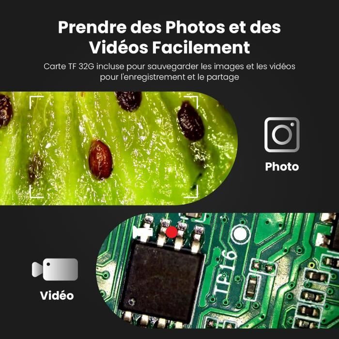 Microscope Numérique HDMI Matatastudio MT2 1200X avec Écran HD IPS 7 ...