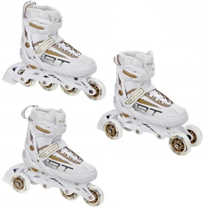 Roller mixte RAVEN Profession - Blanc - Pointure ajustable - Triple ...