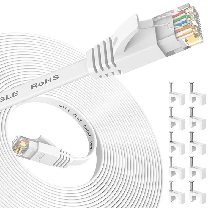 Câble Ethernet 7m, RJ45 Cat 6 Cable réseau, Cable Internet haut débit ...