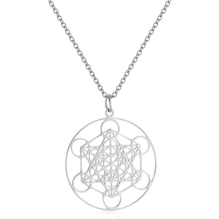 Metatron Cube Collier Géométrie Sacrée Pendentif Sceaux D'Archange Ange ...