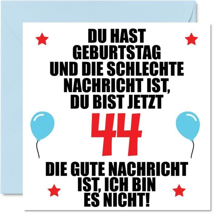 44Ème Carte D'Anniversaire Humoristique Pour Femme Homme Elle Lui ...