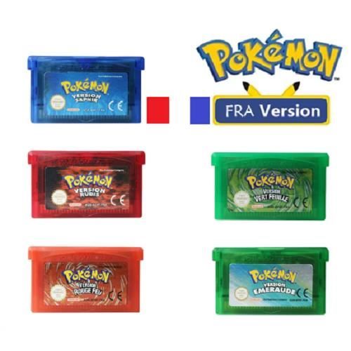 Pack Jeux Pokémon Émeraude Rubis Saphir Rouge Feu Vert Feuille Gba Gba