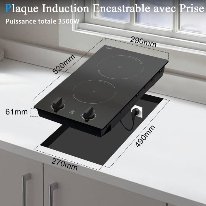 Nornward Hobsir Plaque À Induction 2 Feux Avec Prise, Plaque Cuisson ...