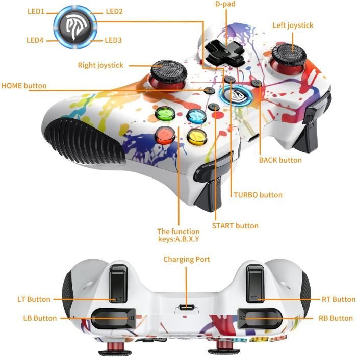 Manette Pc Gamer Sans Fil, Wireless Manette Ps3, Gamepad Manette ...