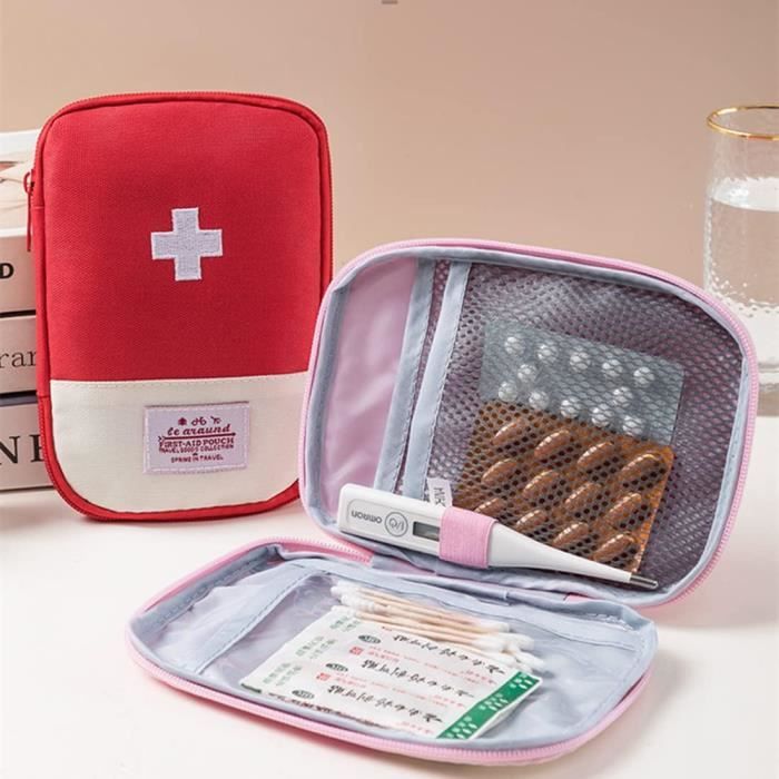 2 Pièces Sac De Rangement De Médicaments,Trousse De Premier Secours Vide,Mini Kit Portatif ...