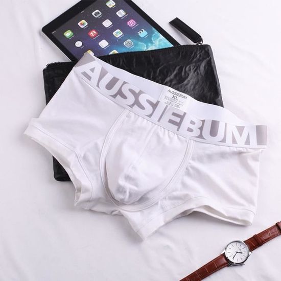 Sous-vêtement,culotte en coton pur pour homme, taille moyenne, élastique, respirante, à quatre ...