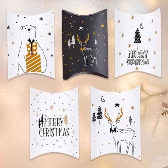 Lot De 24 Boîtes Cadeaux De Noël, Boîtes Coussins, Cadeaux En Argent ...