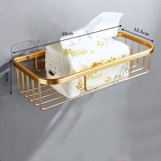 SERVITEUR WC,Gold Rectangle--Panier de rangement à suspendre au mur ...