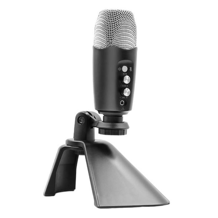 Stand Condenser Microphone USB Computer PC Le noir - Cdiscount Informatique