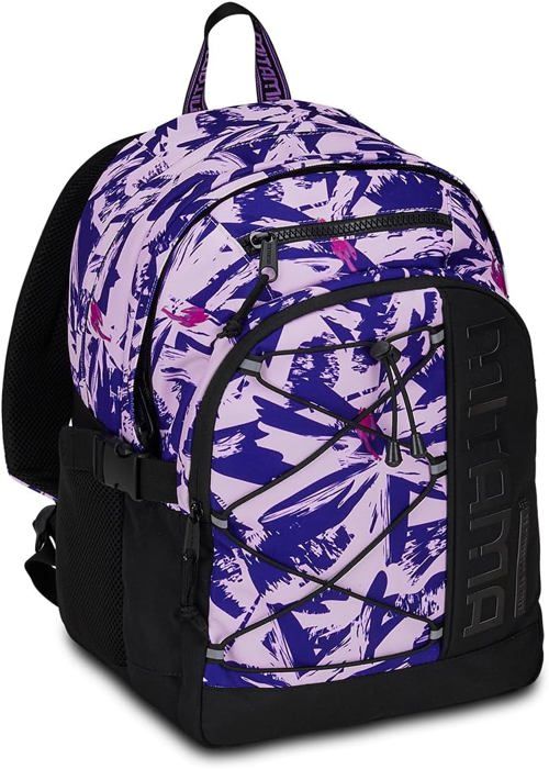 Sac À Dos Triple Compartiment Full Flower Avec Poche Pour Pc,Noir Et ...