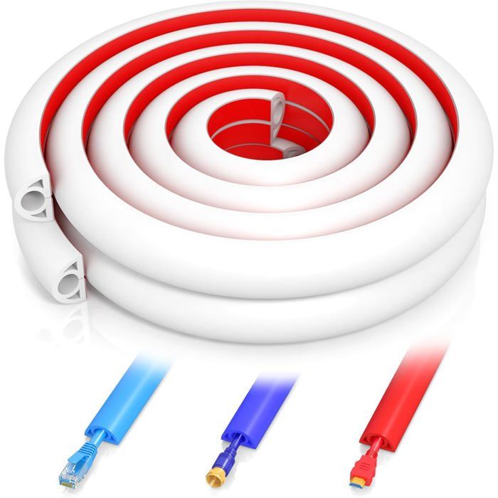 4M Flexible PVC Cable Duct Self Adhesive Cable Ducting Easy Cut Mount ...