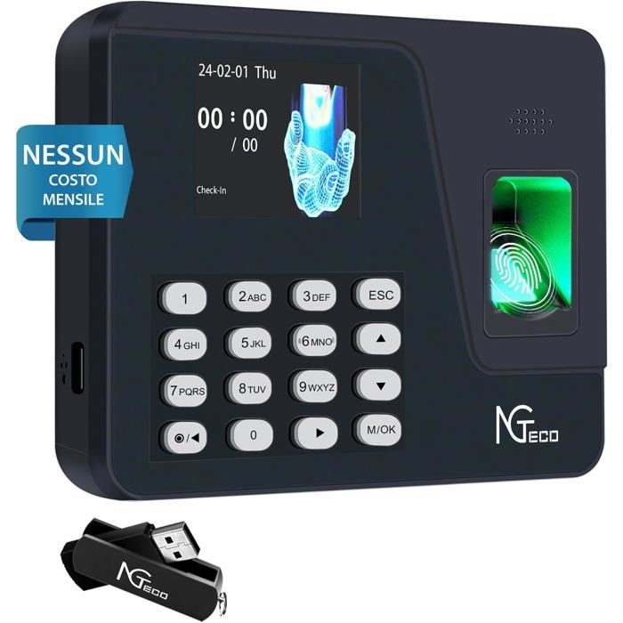 Pointeuse Horaire NGTeco AS10 Biométrique avec USB 8GB pour PME ...