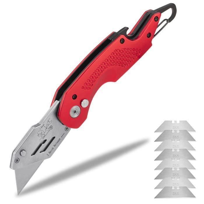 Acelife cutter professionnel Couteau utilitaire coupe-boîte rétractable ...