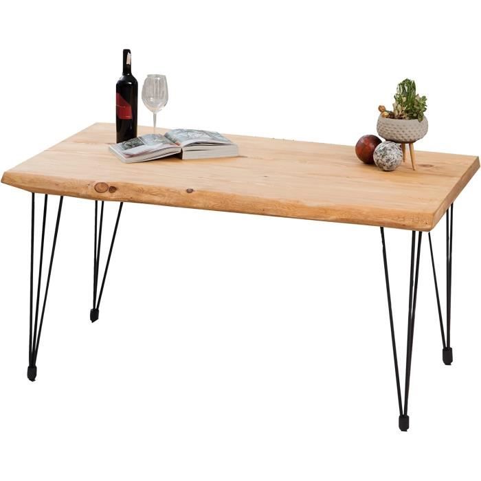 Berne Table à Manger Moderne avec Plateau en Bois Massif Brut d'Epicéa ...