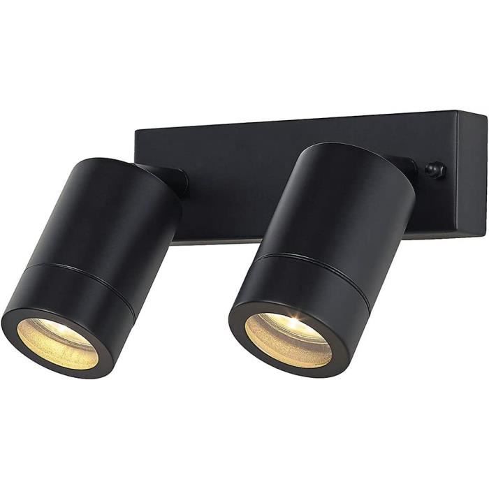 Luminaire mural Modern double spot extérieur IP44 en noir mate par [267 ...