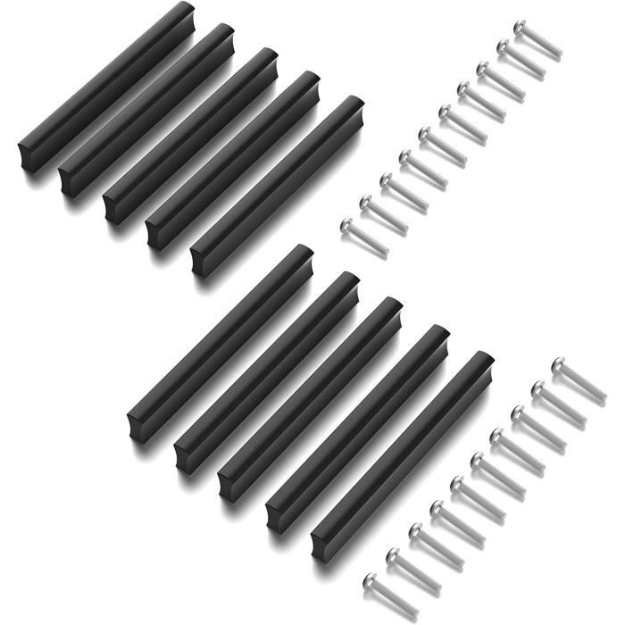 Lot de 10 poignee de meuble cuisine Noir 96mm, poignée meuble avec 20 ...