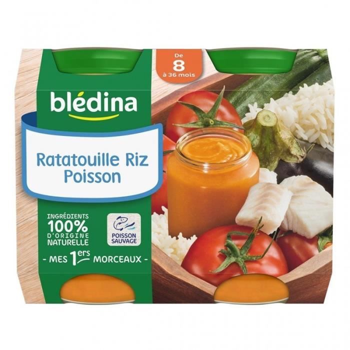Blédina Petits Ratatouille Riz Poisson (de 8 à 36 mois) par 2 pots de ...
