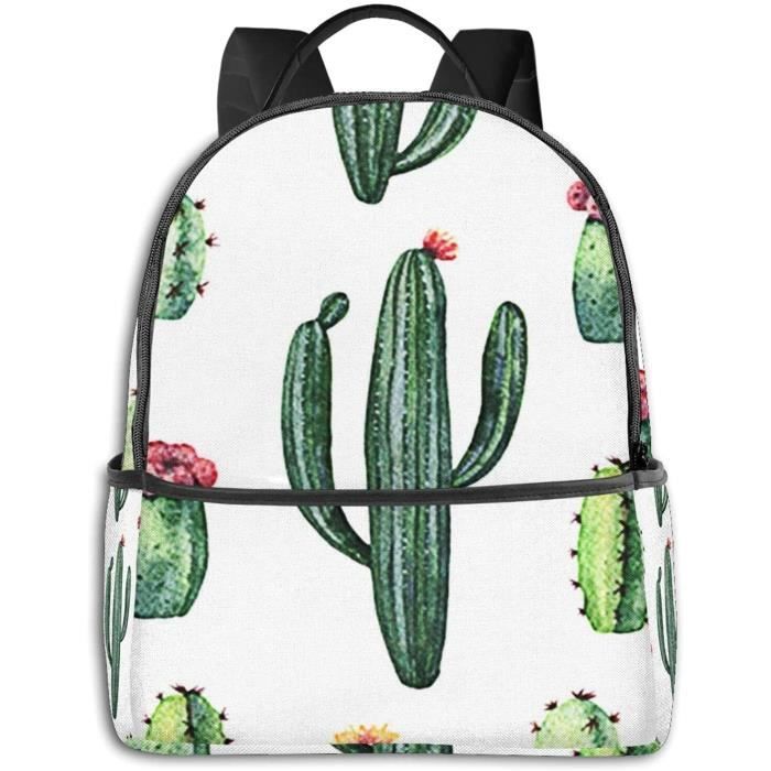Sac à Dos Enfant - Cactus Plantes Succulentes - Imperméable - Noir ...