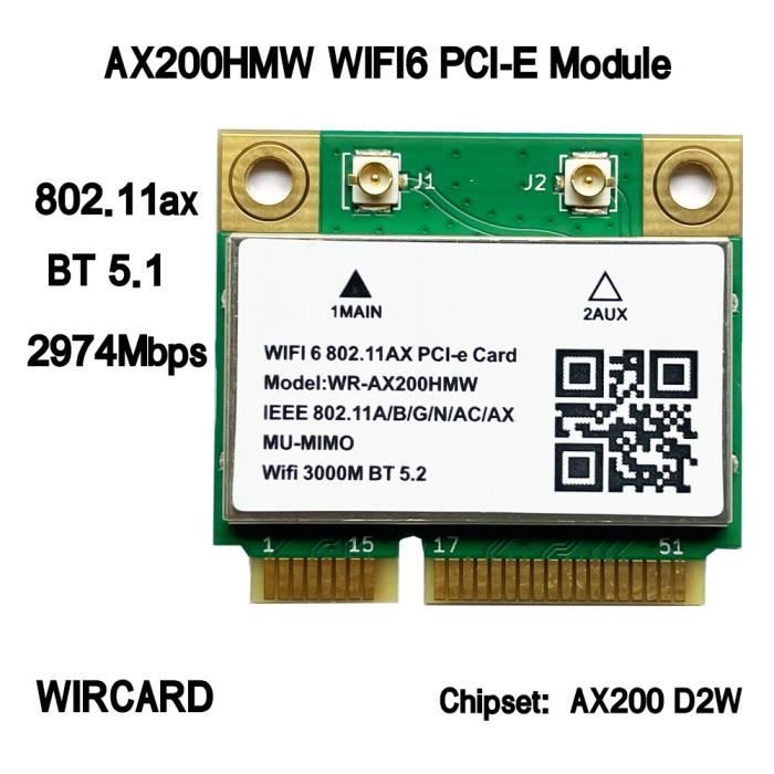 Cartes réseau,carte réseau wi-fi 6, Module MINI PCIE 802.11ax, 160Mhz ...