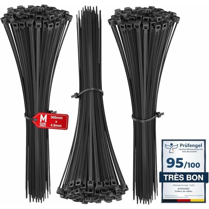 Collier De Serrage 300 Mm X 4,8 Mm, Attache Câble, Serre Câbles Rilsan ...