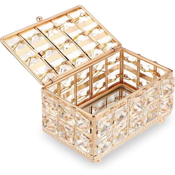 Boîte À Bijoux-Rectangulaire Boîte À Anneau, Perles De Verre 13,5 X 8,5 ...