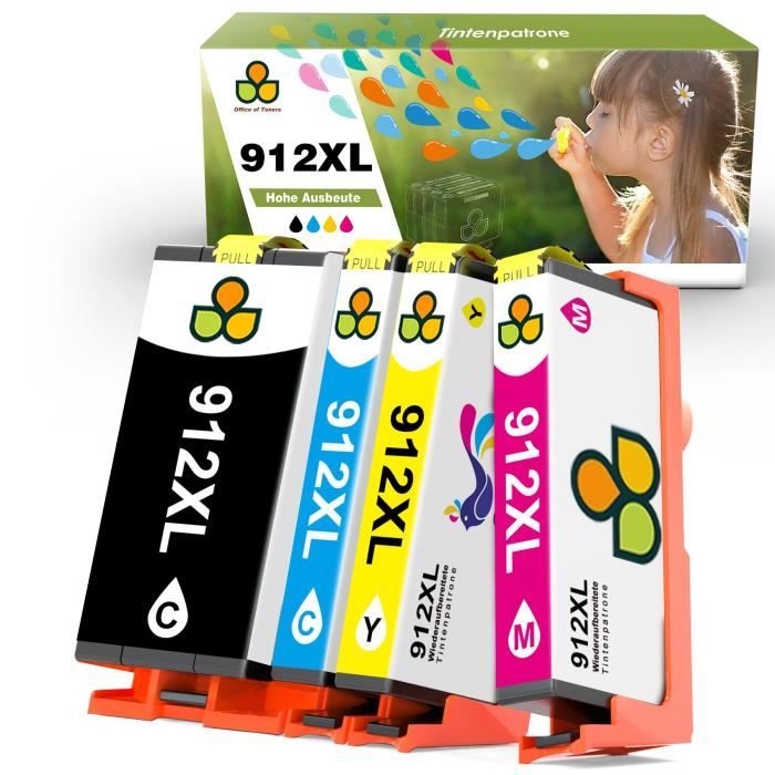 OFT 4 Cartouche d'encre Compatible avec HP 912XL pour HP OfficeJet Pro ...