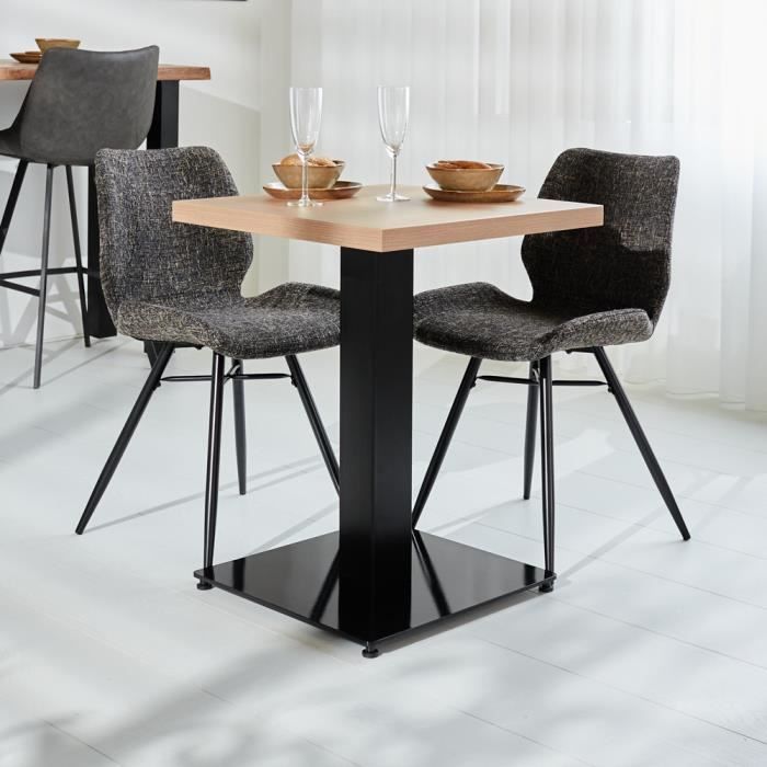 Table de bistrot - DIMEHOUSE - Robin - Carré - Chêne rustique - 60 cm ...