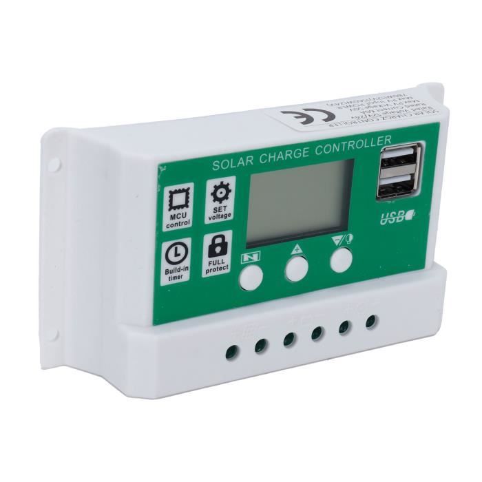 HURRISE Régulateur de batterie solaire 60A 12V 24V PWM contrôleur de charge de régulateur de ...