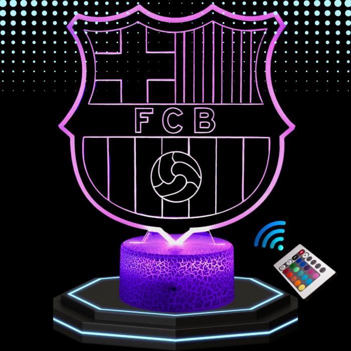 Lampe de Chevet 3D LED - FC Barcelone - Multicolore - Tactile - Rechargeable USB - Décorative ...