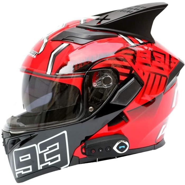 Bluetooth intégré Casque Moto Modulable pour Homme Femme,Casque Moto ...