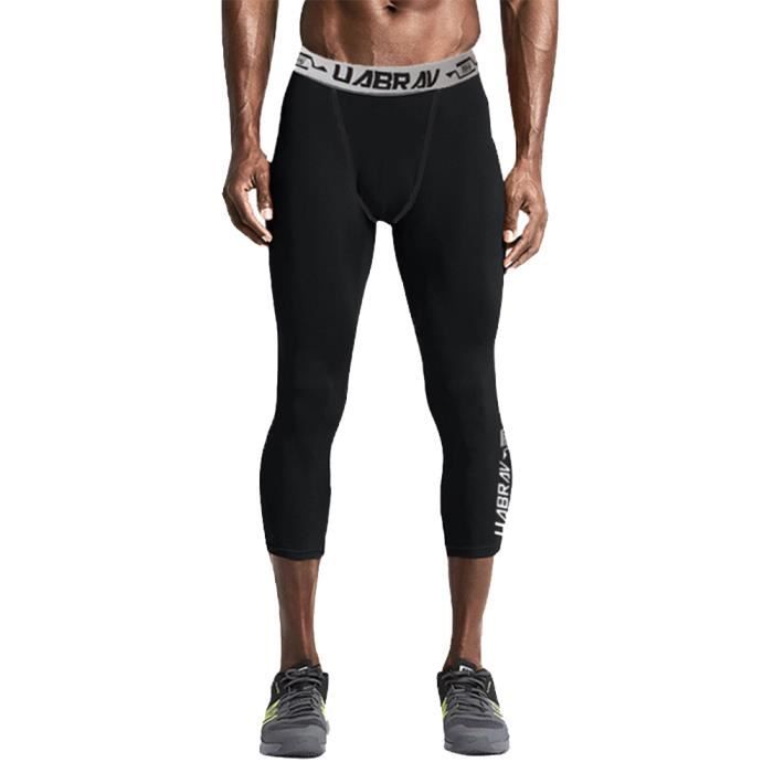Legging de Compression Homme Capri Pantalon de Sport Thermique ...