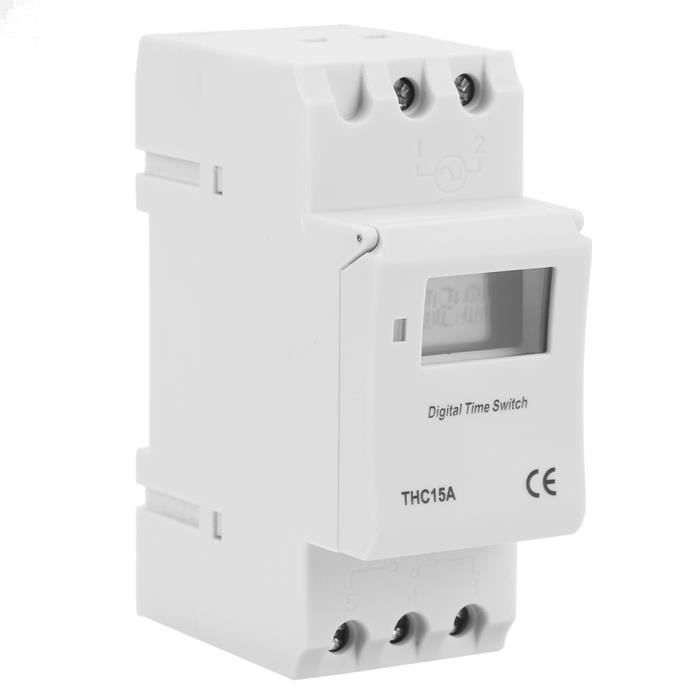 Minuterie électronique - QQMORA - THC15A - Programmable 7 jours - Rail ...