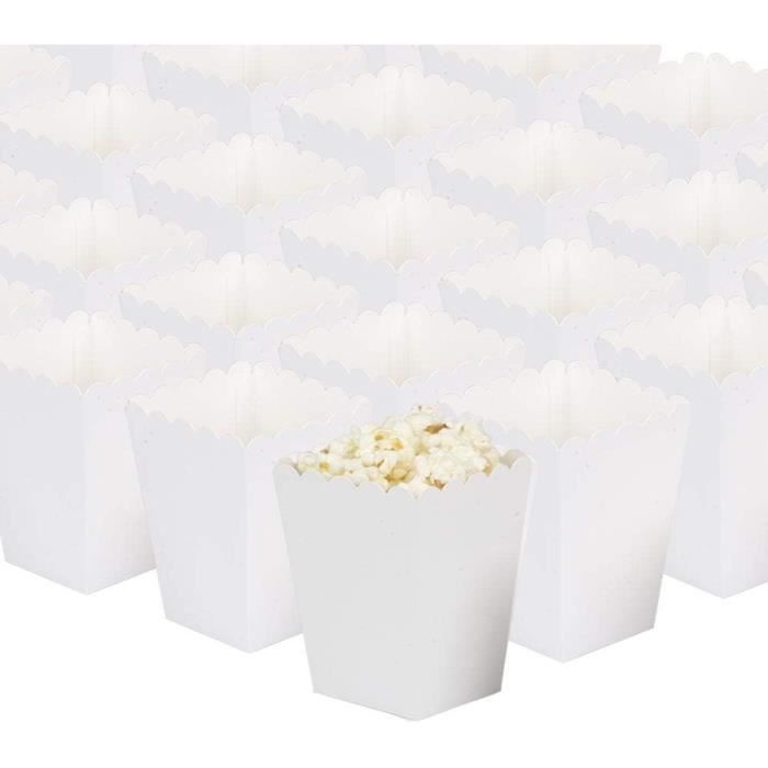 Paquet De 24 Petites Boîtes À Pop-Corn Blanc,Boite Pop Corn Bonbons ...
