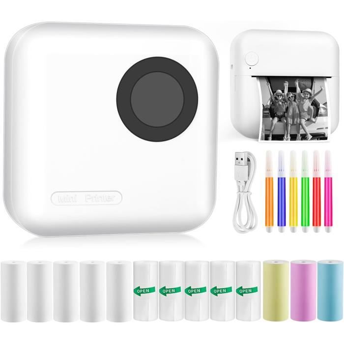 Imprimante Photo Portable, Mini Imprimante Photo Instantané Sans Fil ...