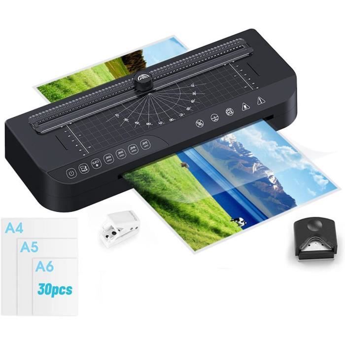 Plastifieuse A4 A5 A6 avec 30 Pochettes de Plastification, 5 en 1 ...