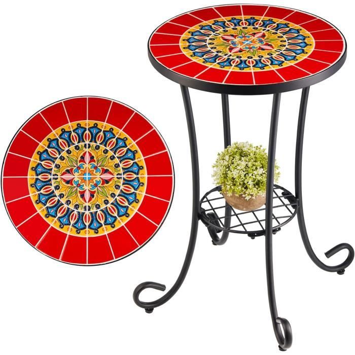 Vonluce Table Dappoint En Mosaïque Support De Plantes Plateau En