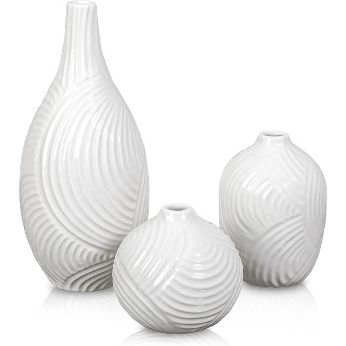 TERESA'S COLLECTIONS Vase Blanc en Céramique Moderne pour Fleurs, Lot ...