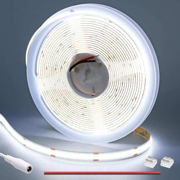 12V Cob Ruban Led Blanc Froid 6000K 312Led-M 5M 11W-M Cri 93+ Haute ...